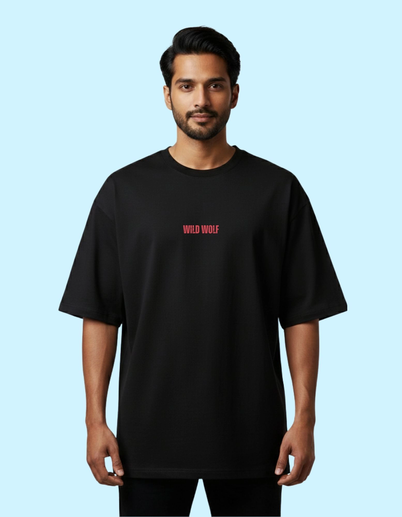 The Wild Wolf Oversized French Terry Cotton T-Shirt 240 GSM Beige ...
